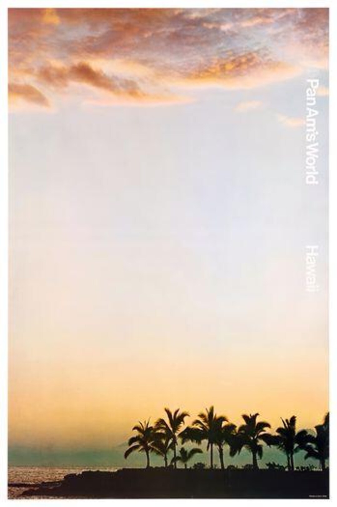 Vintage Pan Am Flights to Hawaii Sunset Poster Print A3/A4 - Etsy