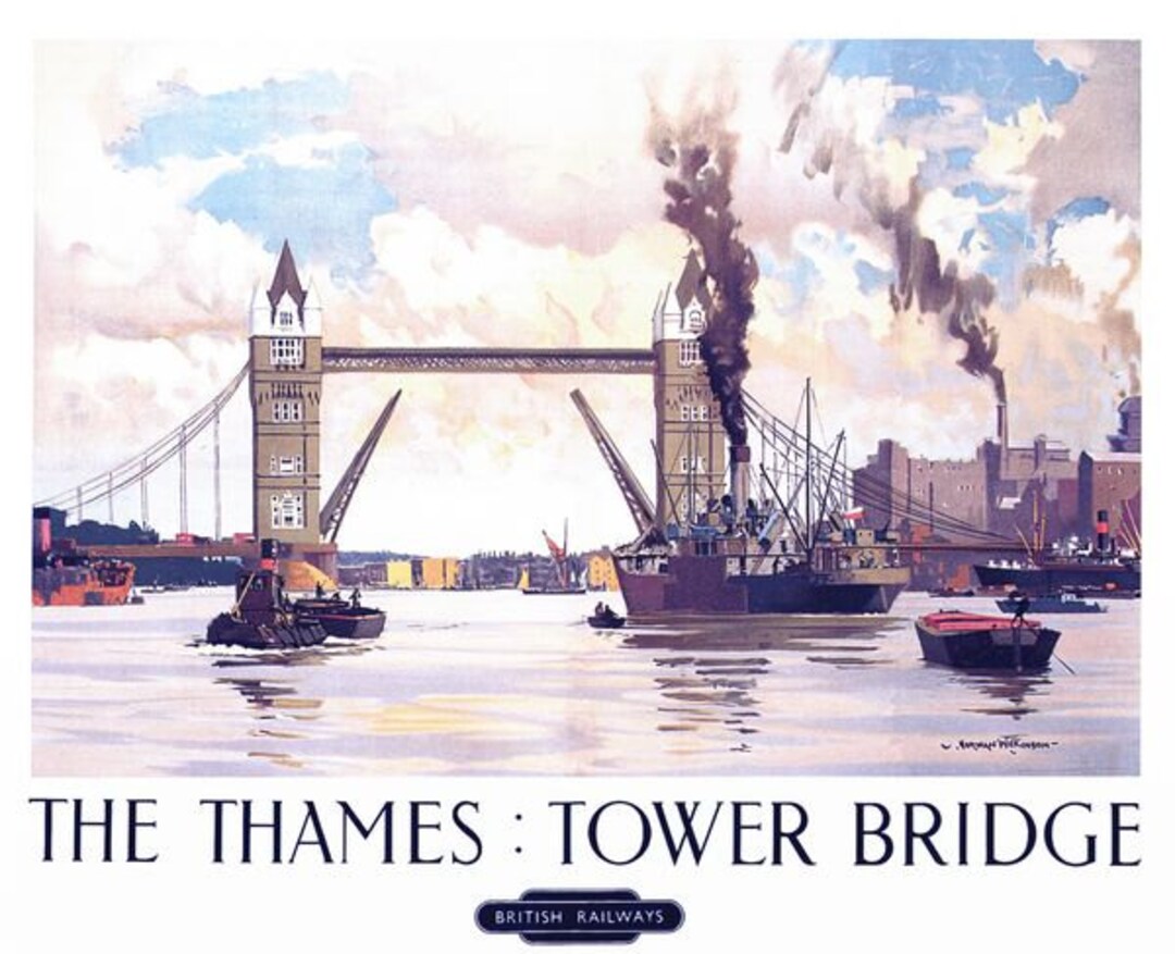 Vintage British Rail Tower Bridge London Railway Poster A3/A2/A1 Print ...
