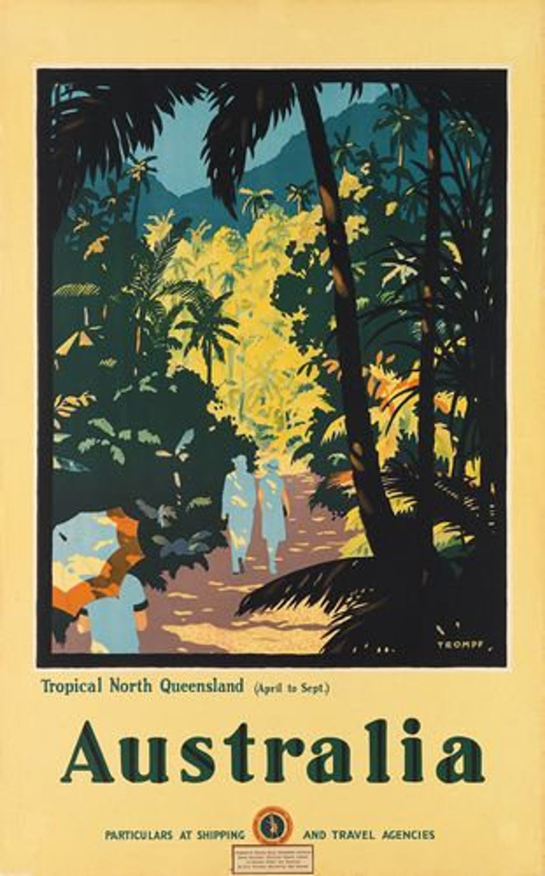 Vintage Tropical North Queensland Australian Tourism Poster A3 Print - Etsy
