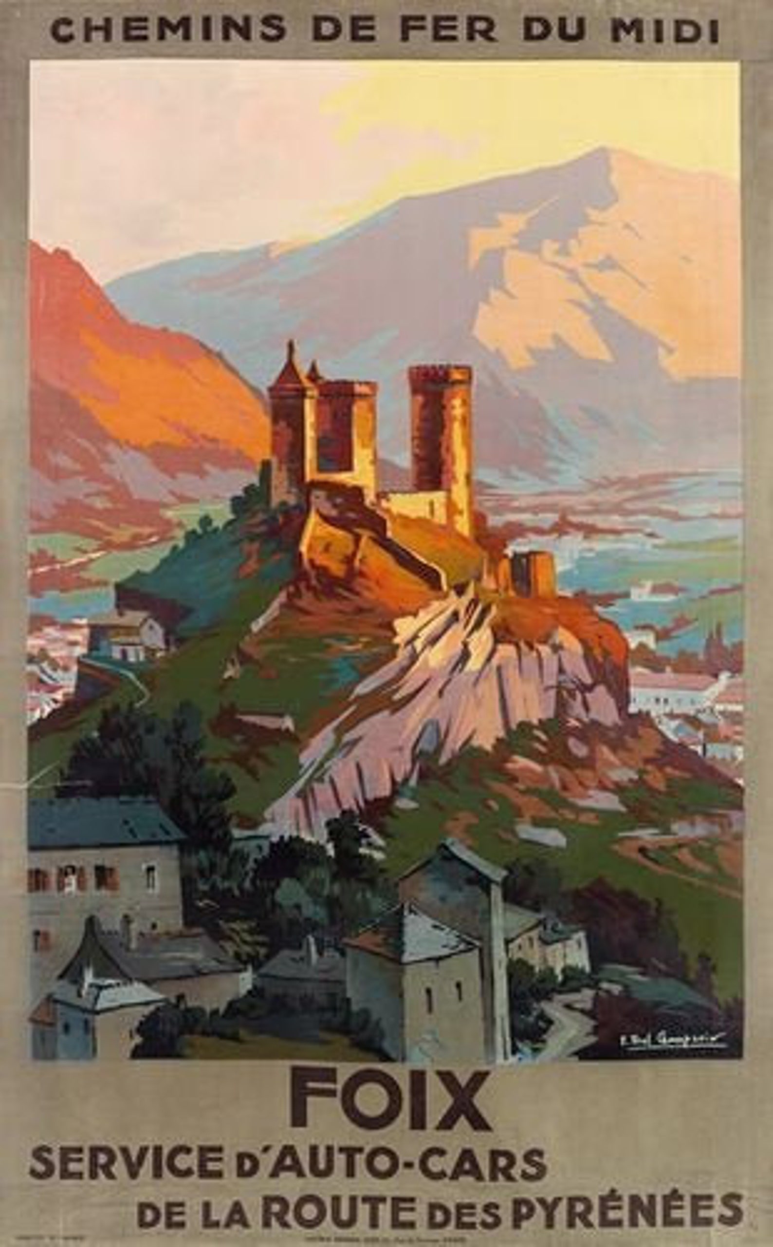 Vintage French Pyrenees Foix Tourism Poster A3 Print - Etsy