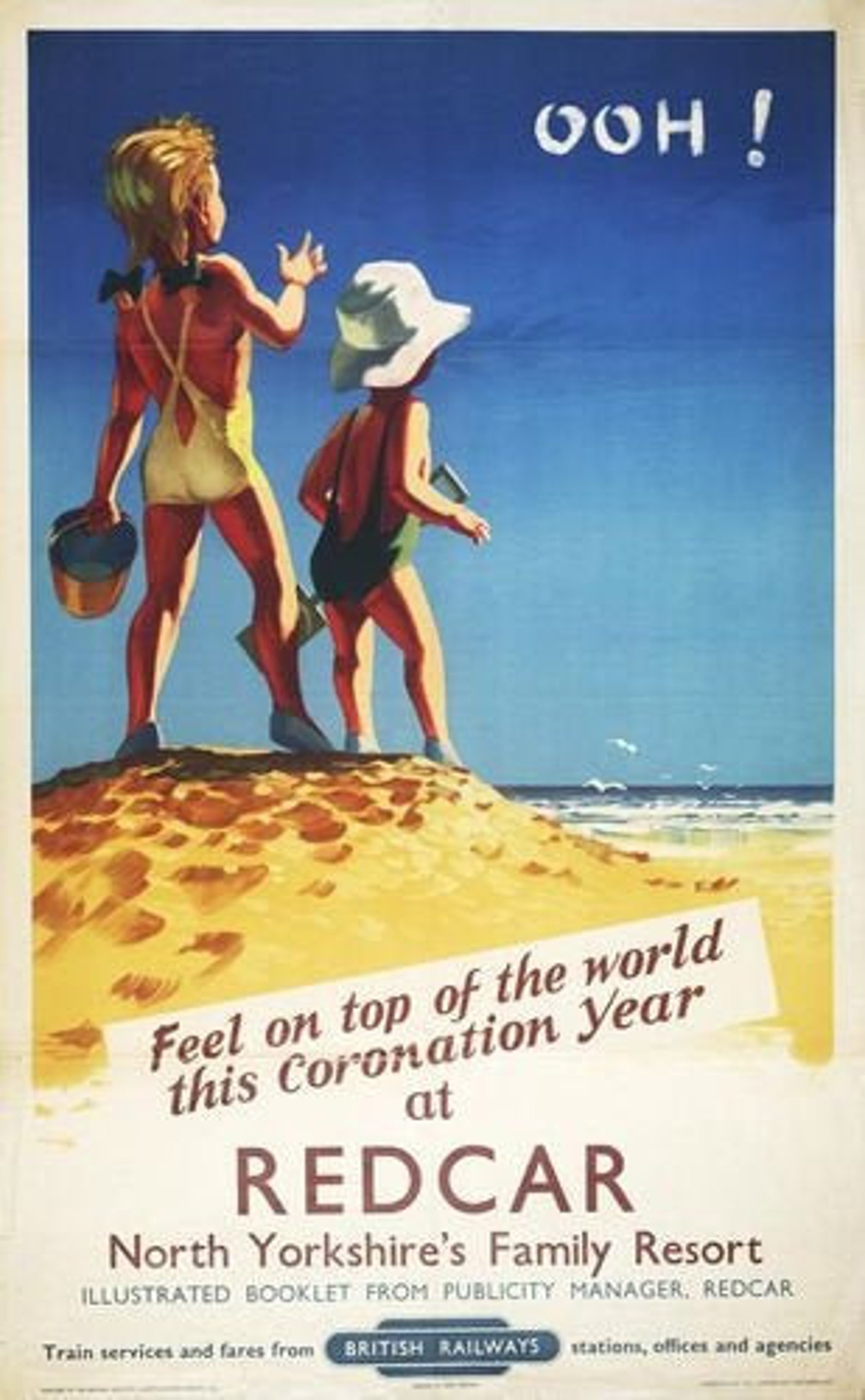 Vintage 1953 British Rail Redcar Railway Poster A3 Print - Etsy UK