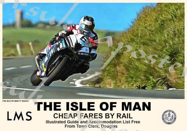 Vintage Style Railway Poster Isle of Man TT Races A3/A2 Print - Etsy