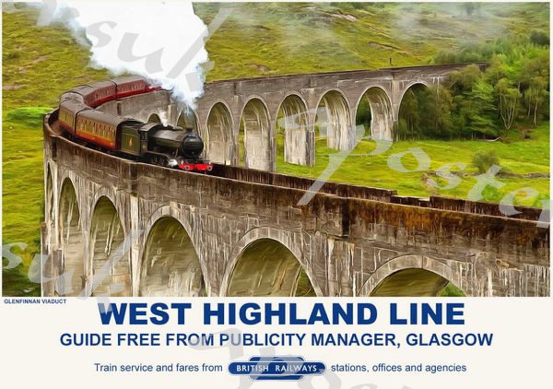 Vintage Style Railway Poster Glenfinnan Viaduct A3/A2 Print - Etsy