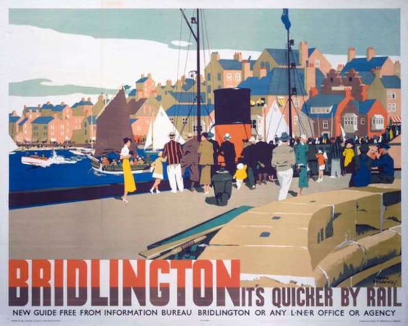 Vintage LNER Bridlington Yorkshire Railway Poster A3 Print - Etsy UK