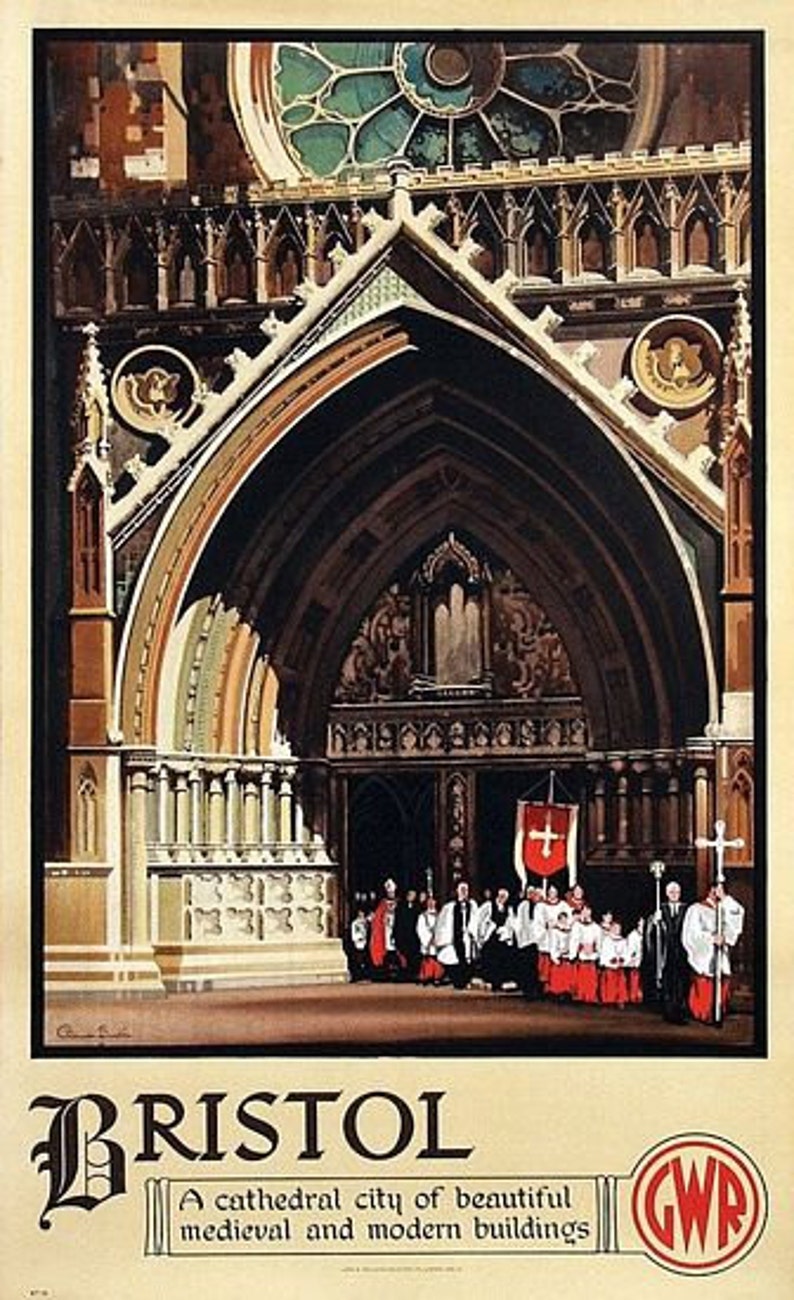 Vintage GWR Bristol Cathedral Railway Poster A3 Print - Etsy