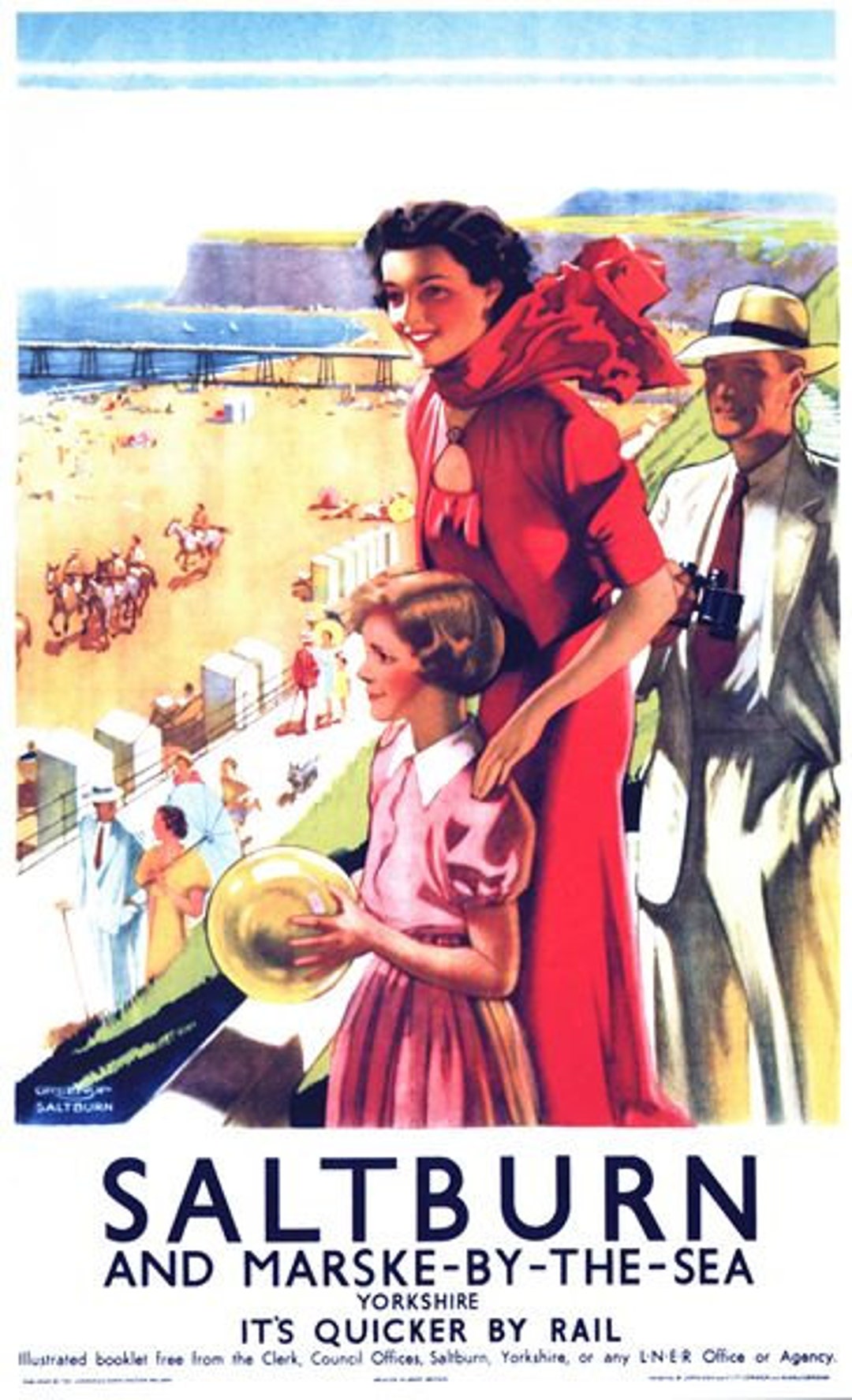 Vintage LNER Saltburn Railway Poster A3/A2/A1 Print - Etsy UK