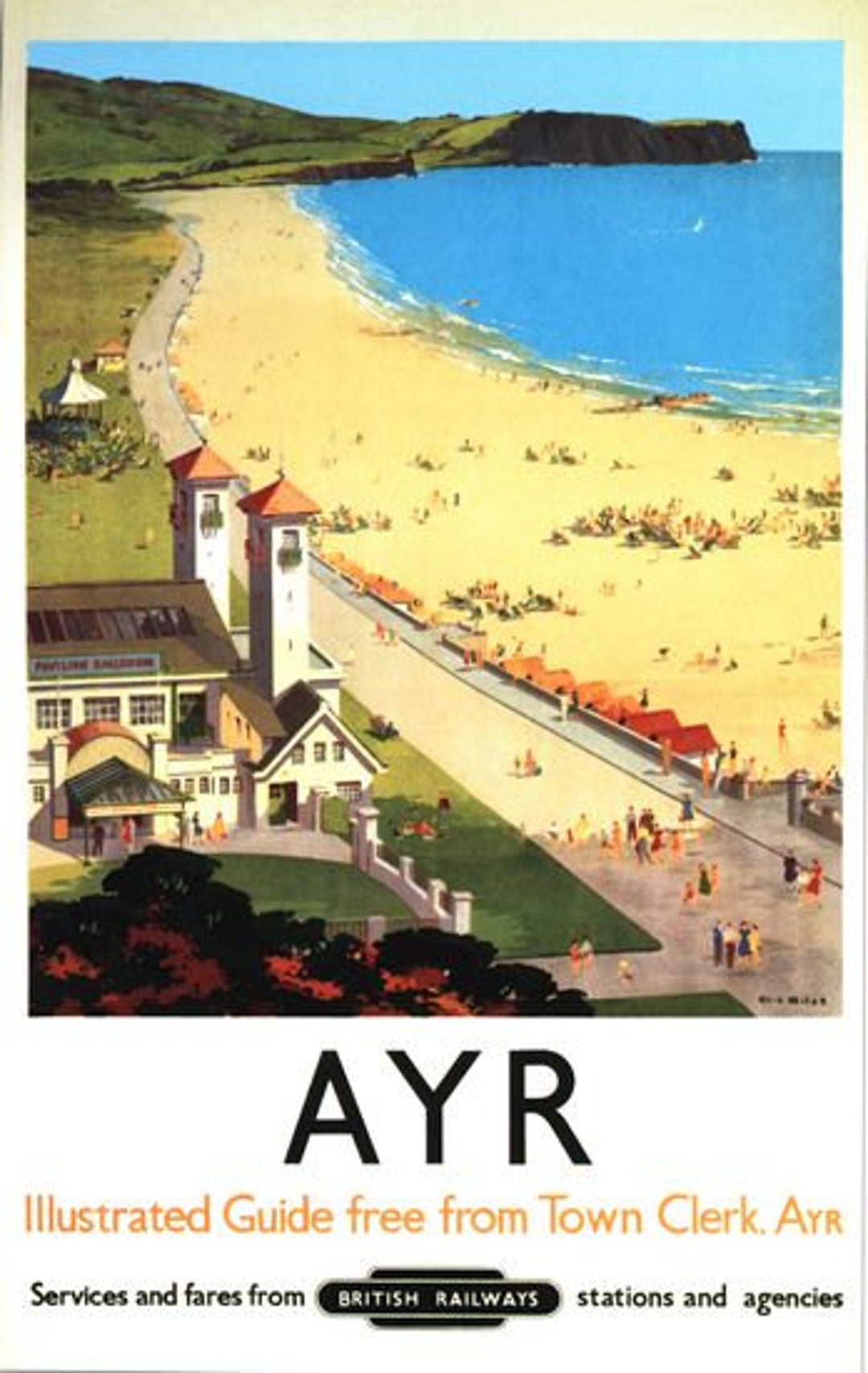 Vintage British Rail Ayr Scotland Railway Poster A3/A2/A1 Print - Etsy UK