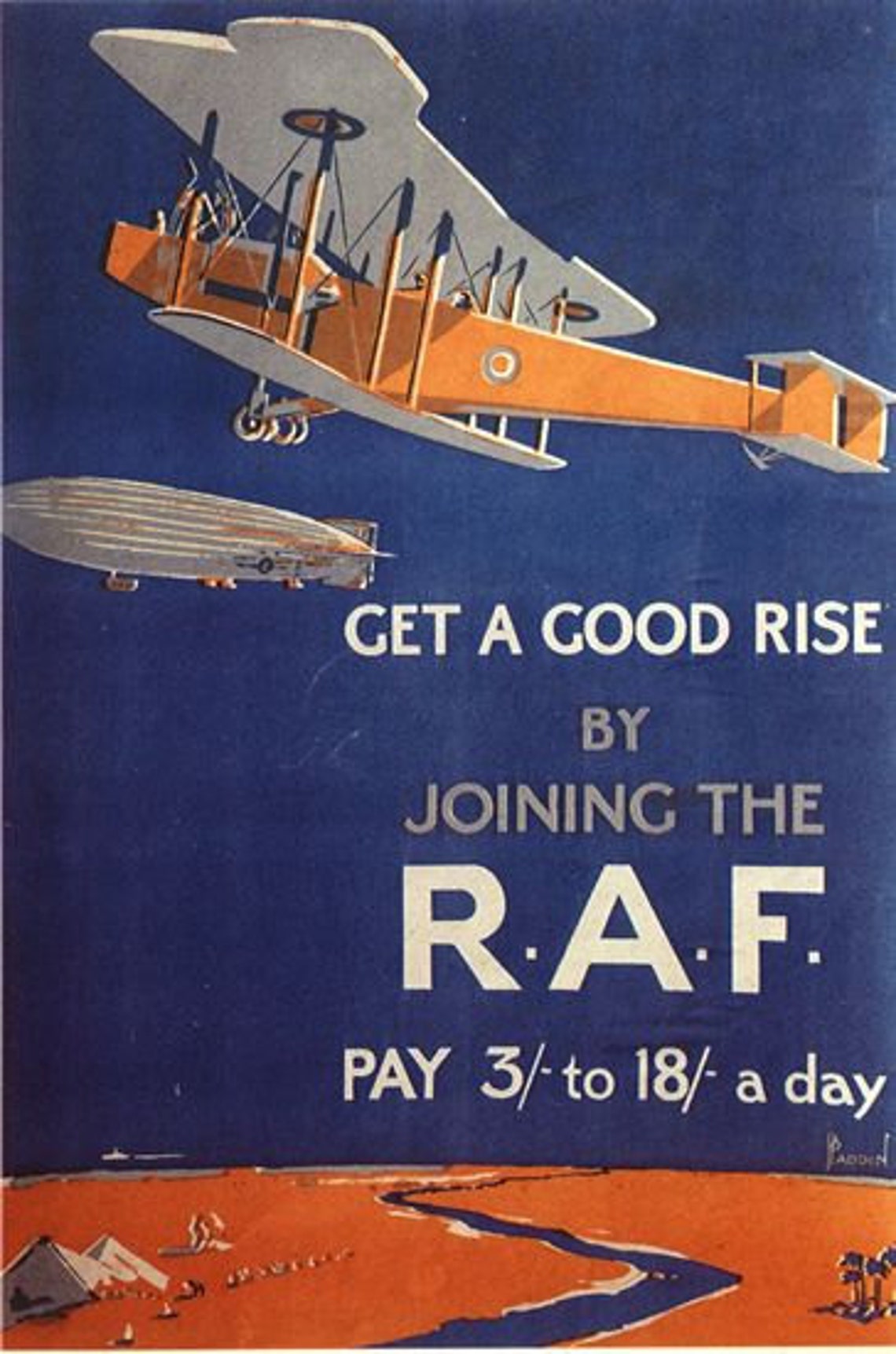 Vintage World War 1 Royal Air Force RAF Recruitment Poster A3 - Etsy UK