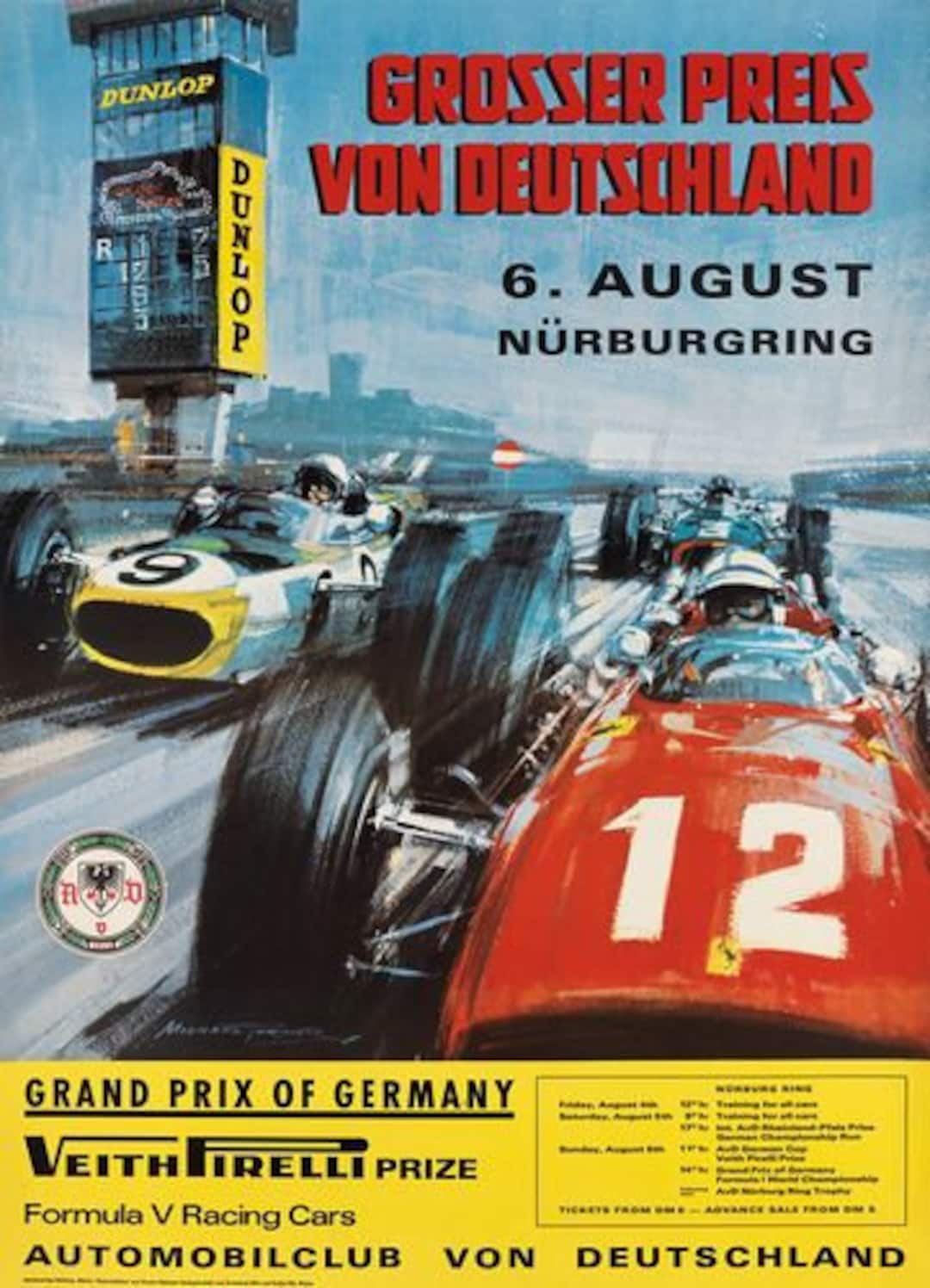 Vintagegerman Grand Prix Nurburgring Motor Racing Poster A3 Print - Etsy