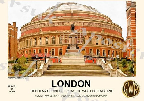 Vintage Style Railway Poster London Royal Albert Hall A3/A2 - Etsy