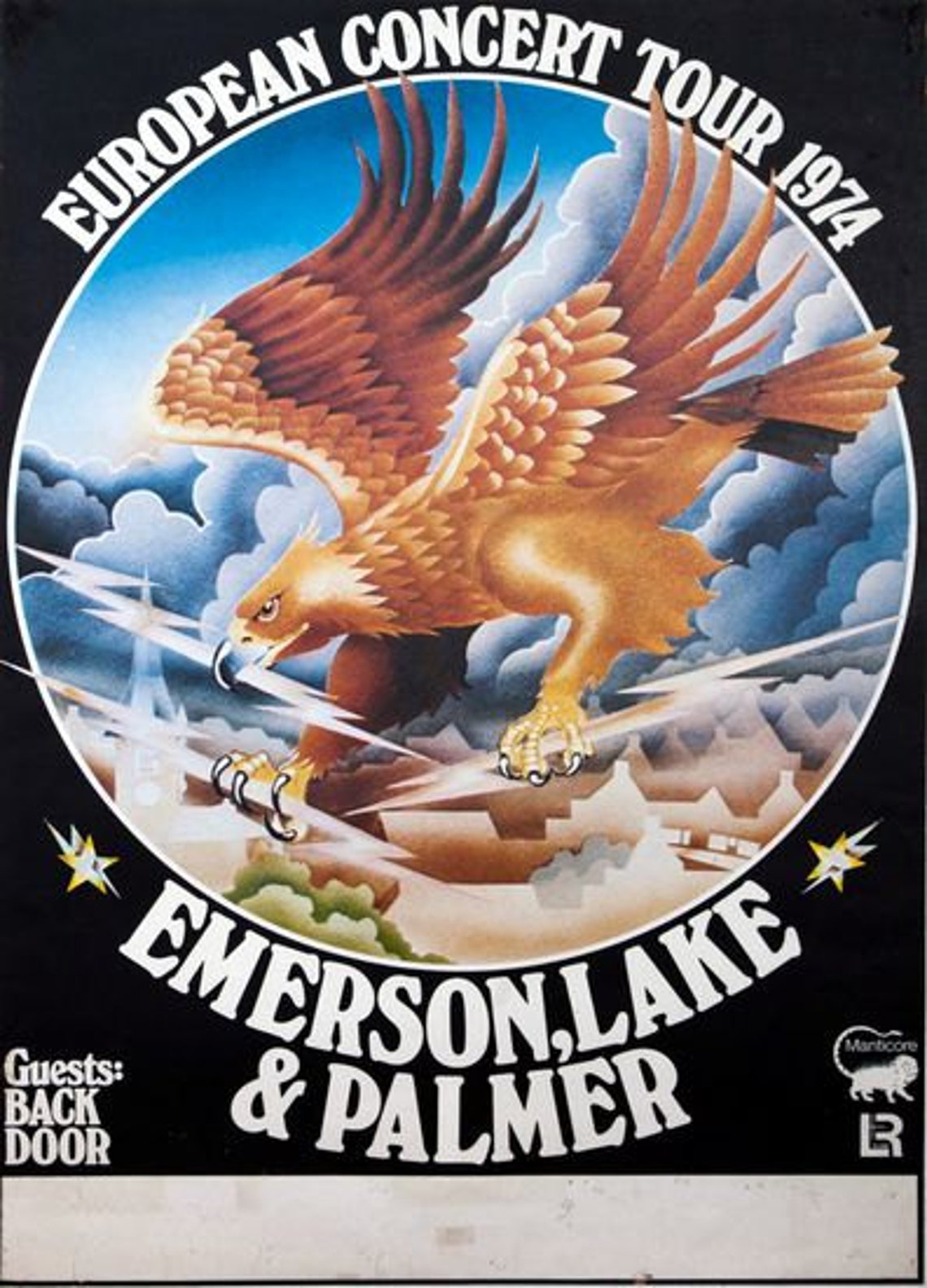 Vintage 1974 Emerson Lake and Palmer Concert Poster A3 Print - Etsy