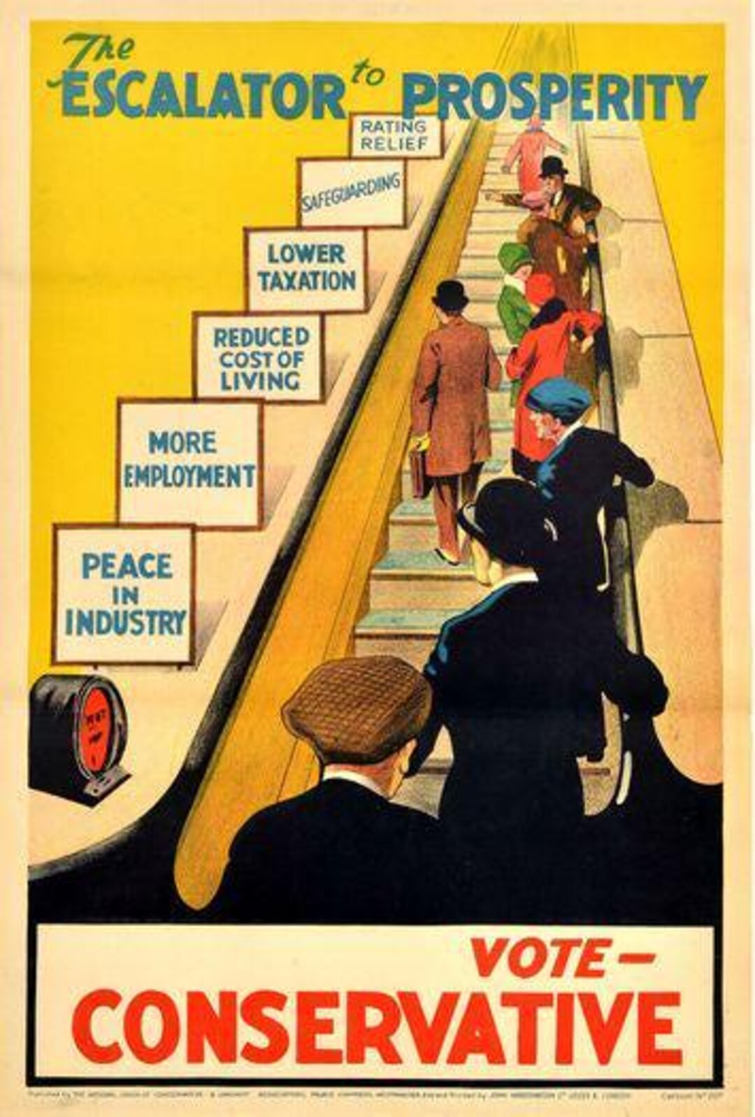 Vintage 1920's Conservative Party Escalator to Prosperity Election ...