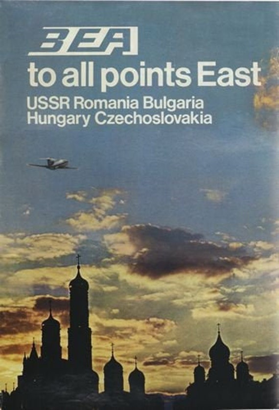Vintage BEA Flights to Eastern Europe Airline Poster A3/A2/A1 | Etsy