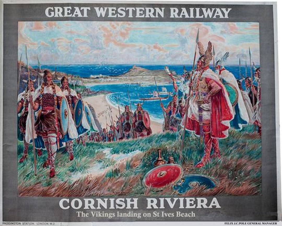 Vintage GWR Cornish Riviera St Ives Vikings Railway Poster A3 Print - Etsy