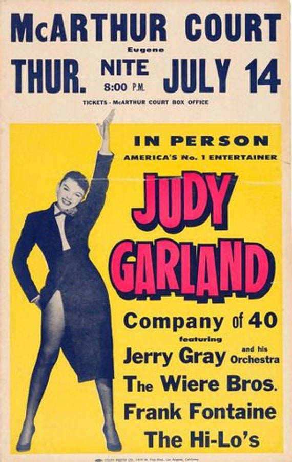 Vintage Judy Garland Concert Poster A3 Print | Etsy