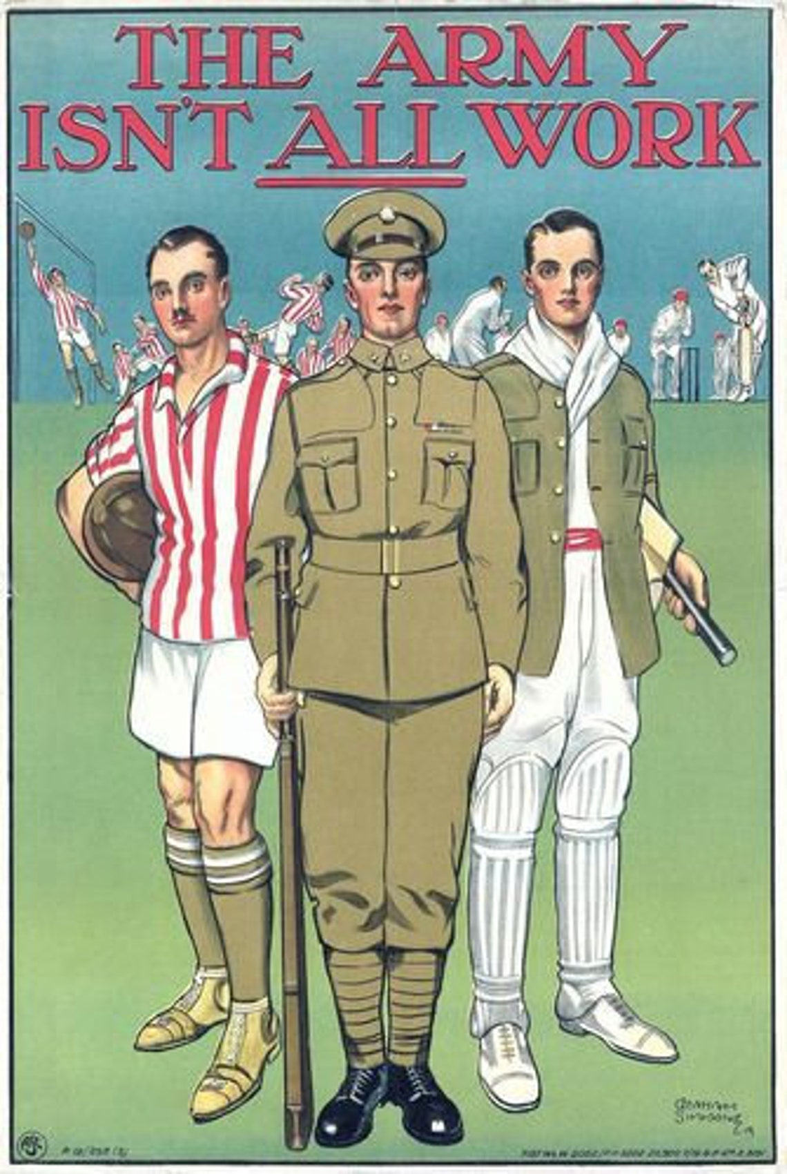 Vintage World War 1 the Army Isnt All Work Recruitment Poster - Etsy