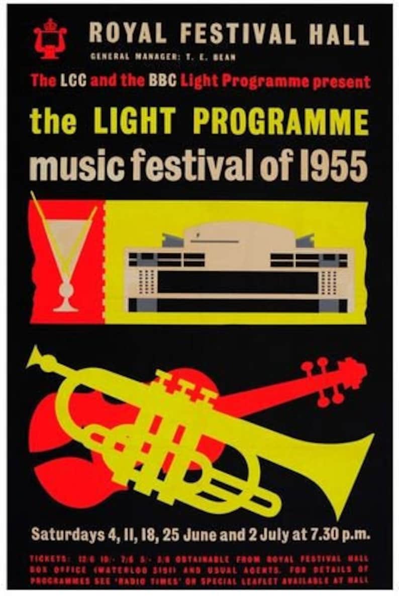 Vintage 1955 BBC Light Programme Musical Concert Poster A3 | Etsy