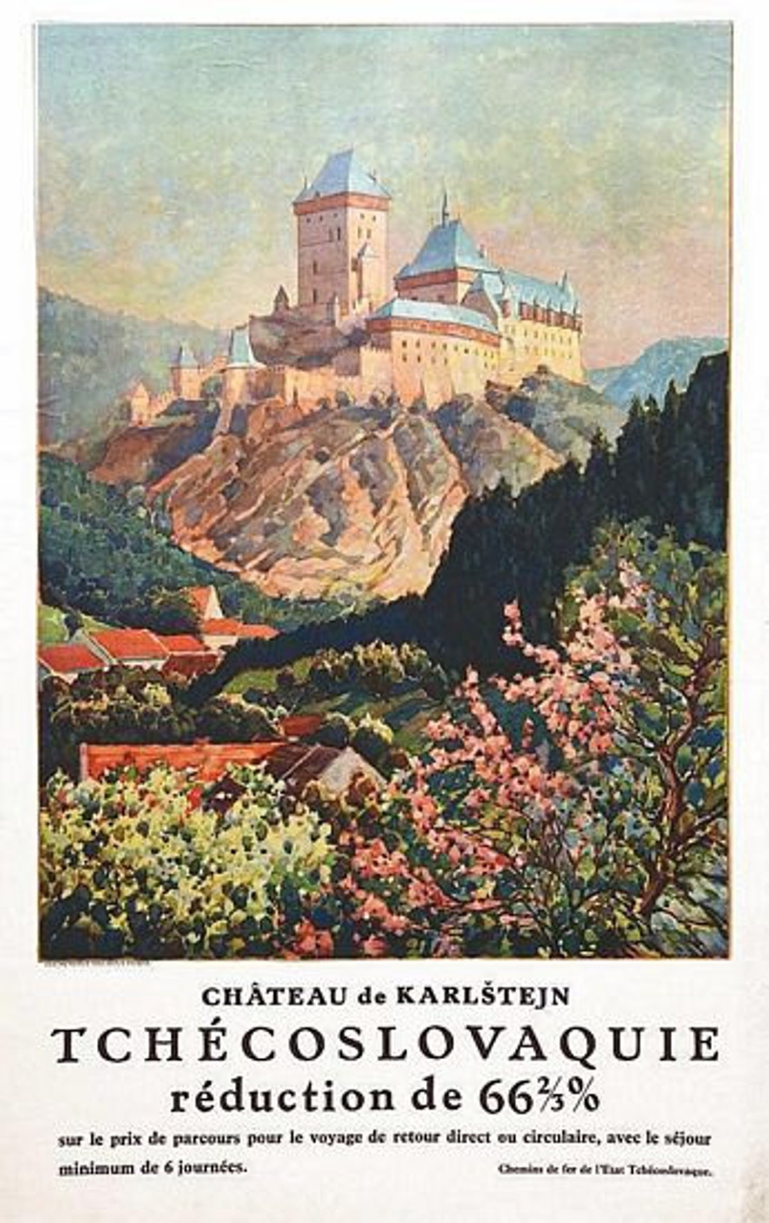 Vintage Czechoslavakia Tourism Poster A3 Print - Etsy