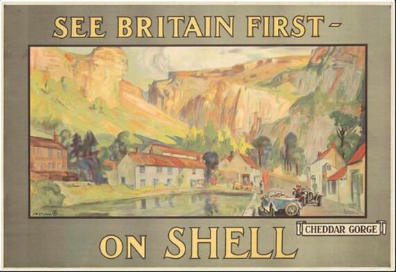 Vintage Cheddar Gorge Shell Advertising Poster Print A3 - Etsy