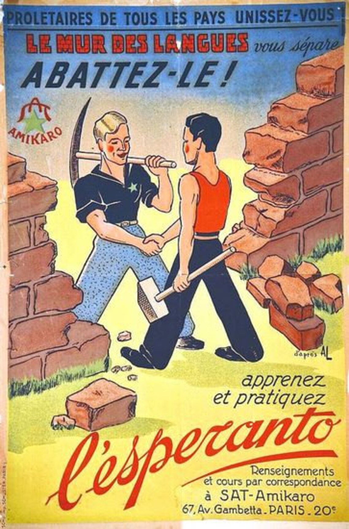 Vintage Esperanto the Universal Language Poster A3 Print - Etsy