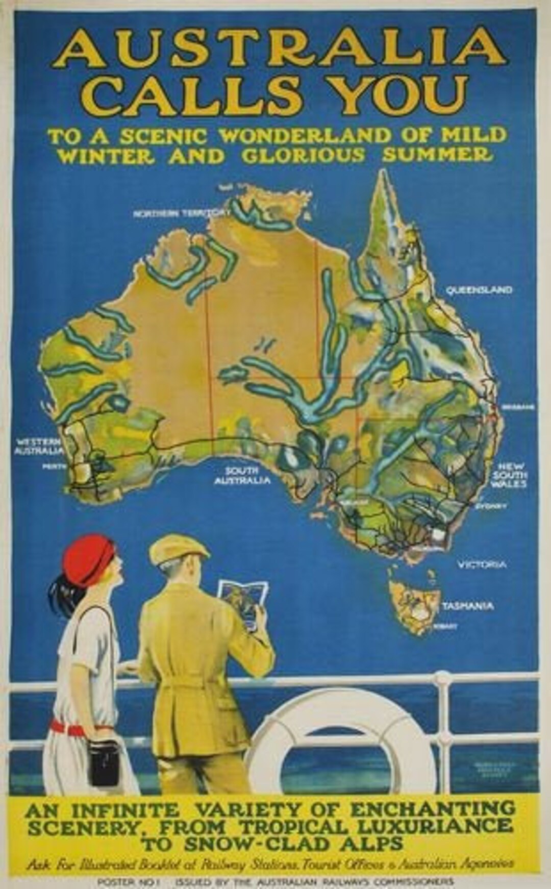 Vintage 1920's Australia Tourism Poster Print A3 - Etsy