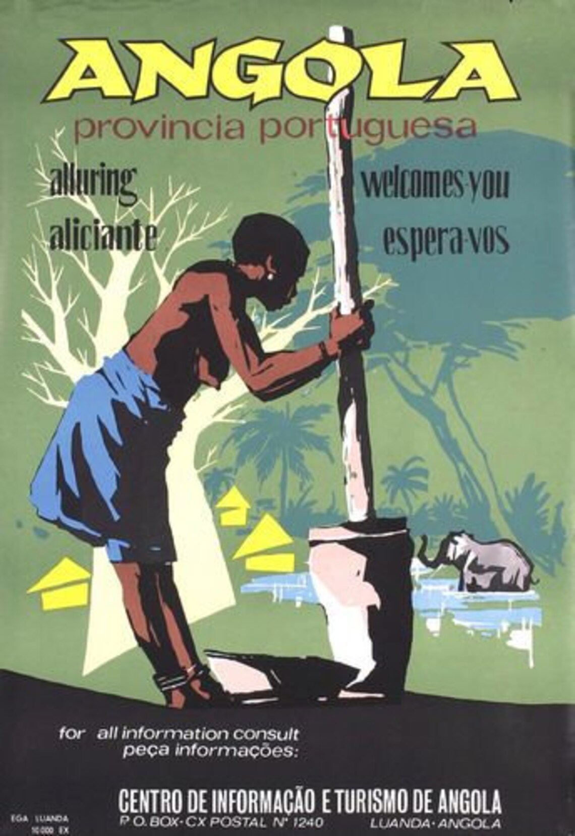 Vintage Portugese Angola Tourism Poster A3 Print - Etsy