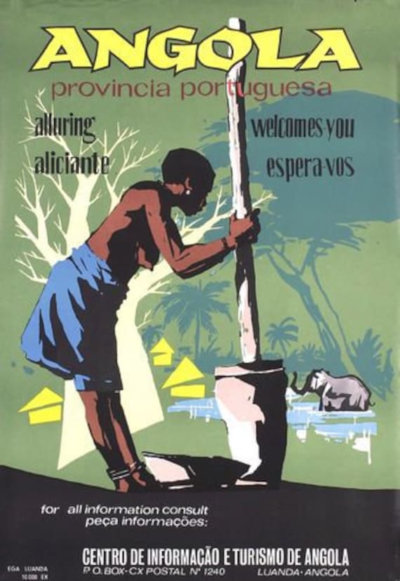Vintage Portugese Angola Tourism Poster A3 Print | Etsy