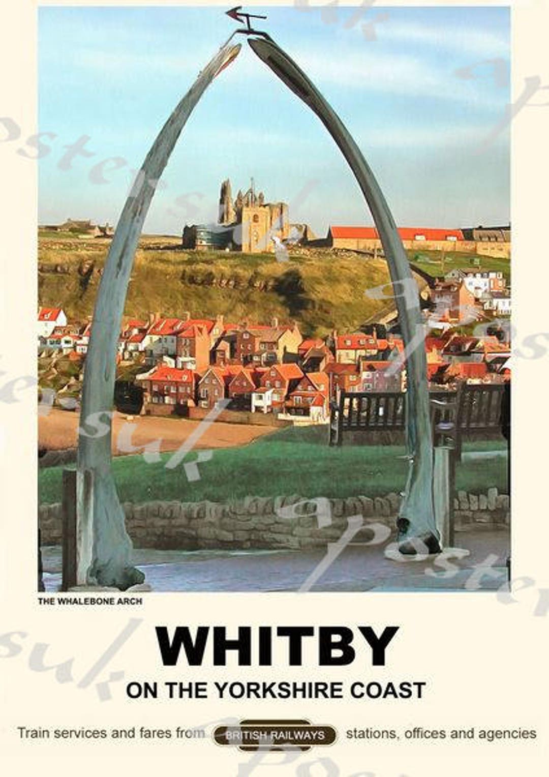 Vintage Style Railway Poster Whitby Whale Tusks A3/A2 Print - Etsy