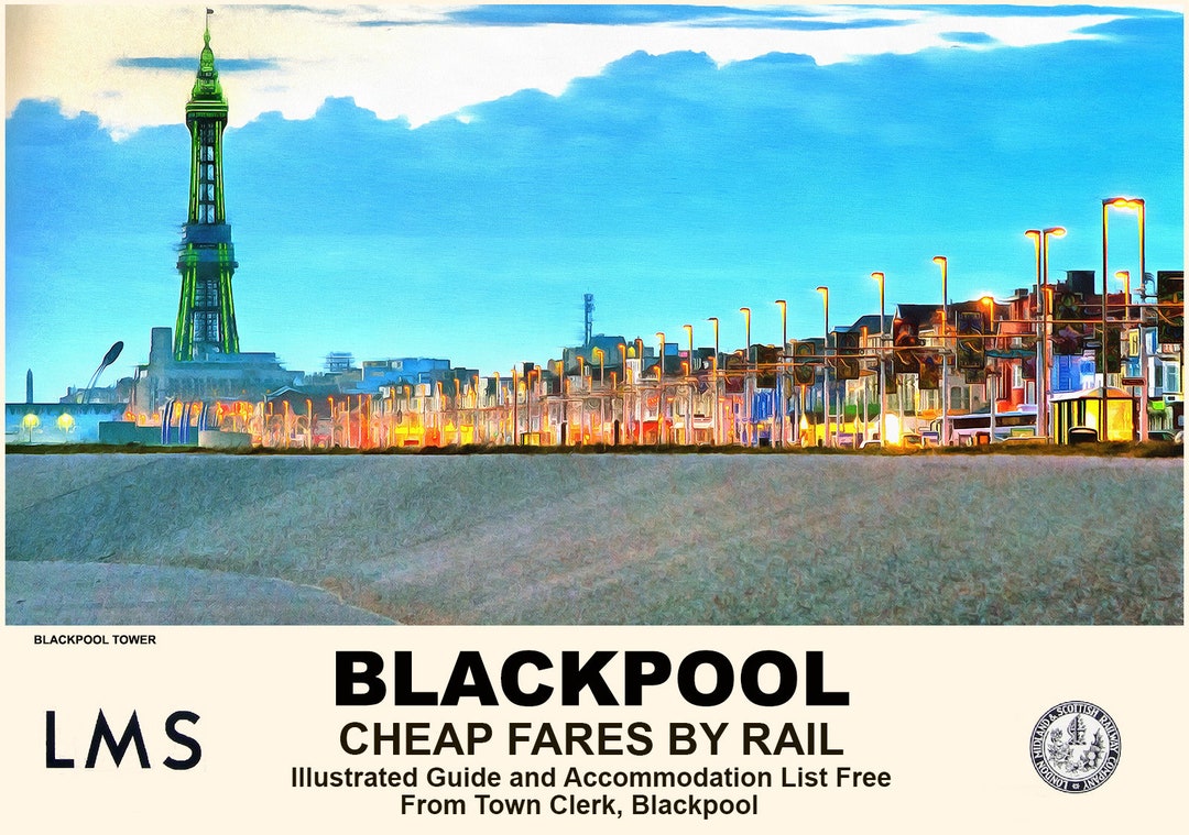 Vintage Style Railway Poster Blackpool A3/A2 Print - Etsy