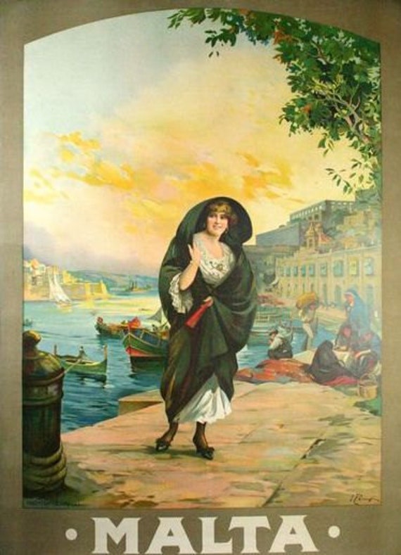 Vintage Malta Tourism Poster 2 A3 Print | Etsy
