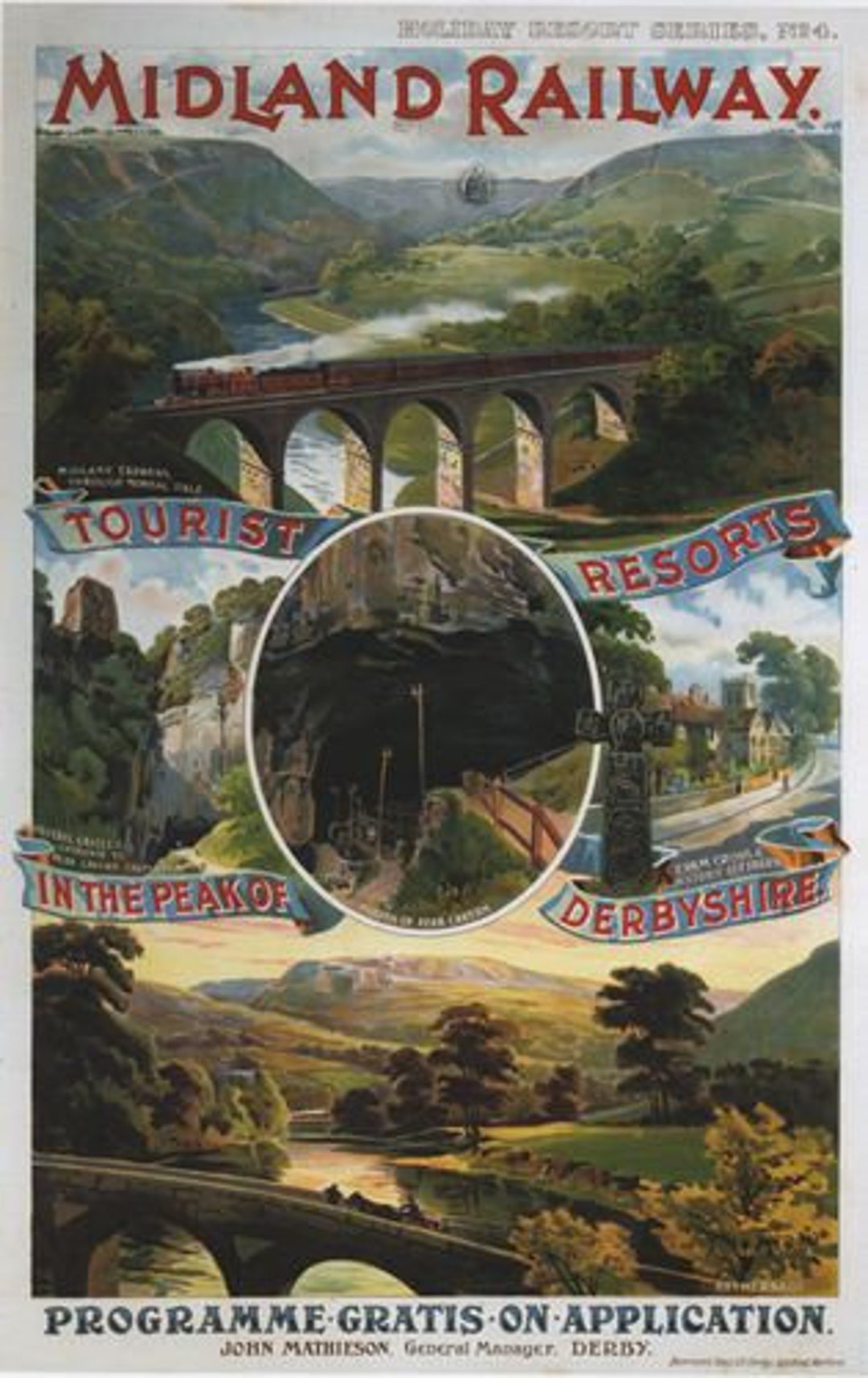 Vintage Midland Railway Derbyshire Railway Poster A3/A2/A1 Print - Etsy