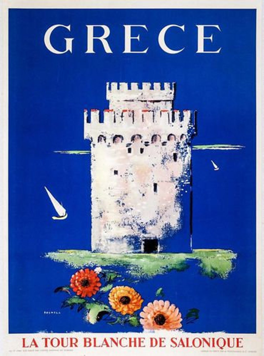 Vintage French Greece Solonika Tourism Poster A3 Print - Etsy