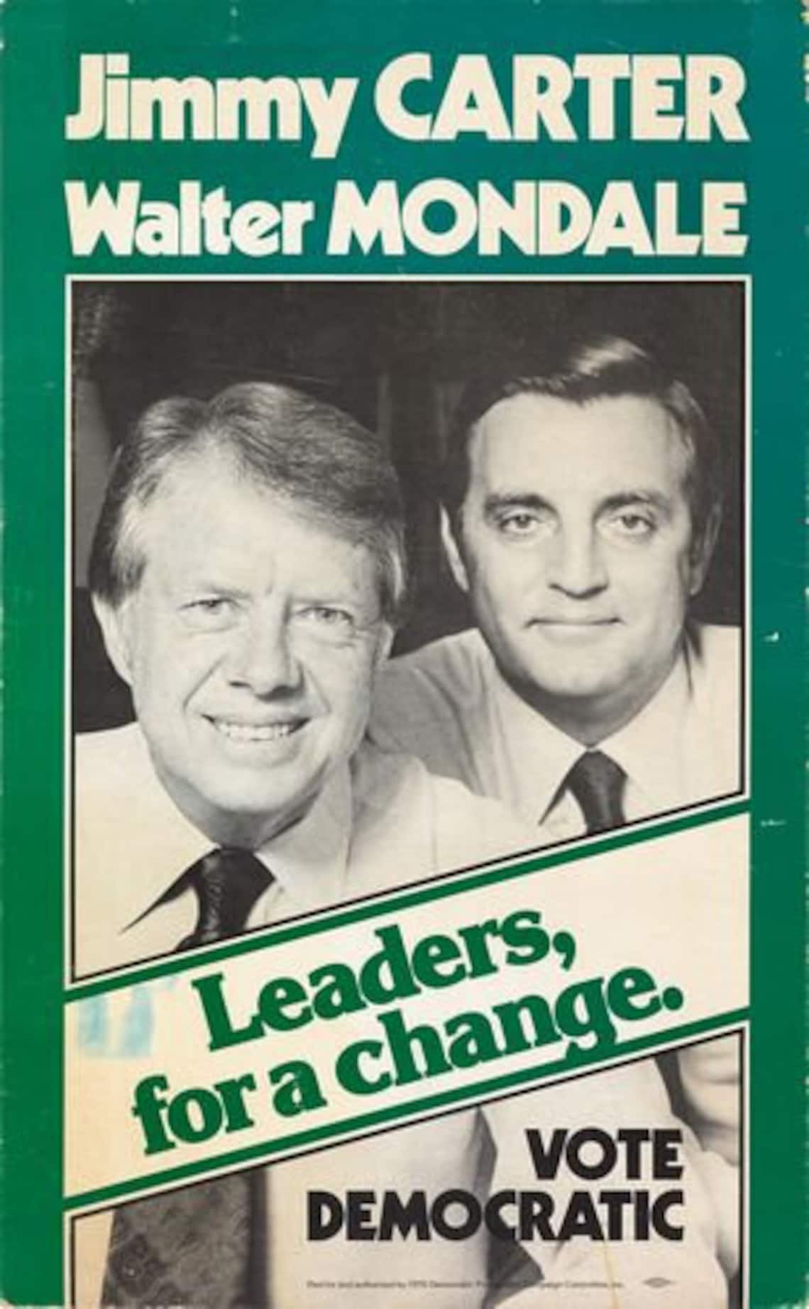 Vintage 1976 Jimmy Carter USA Presidential Election Poster - Etsy