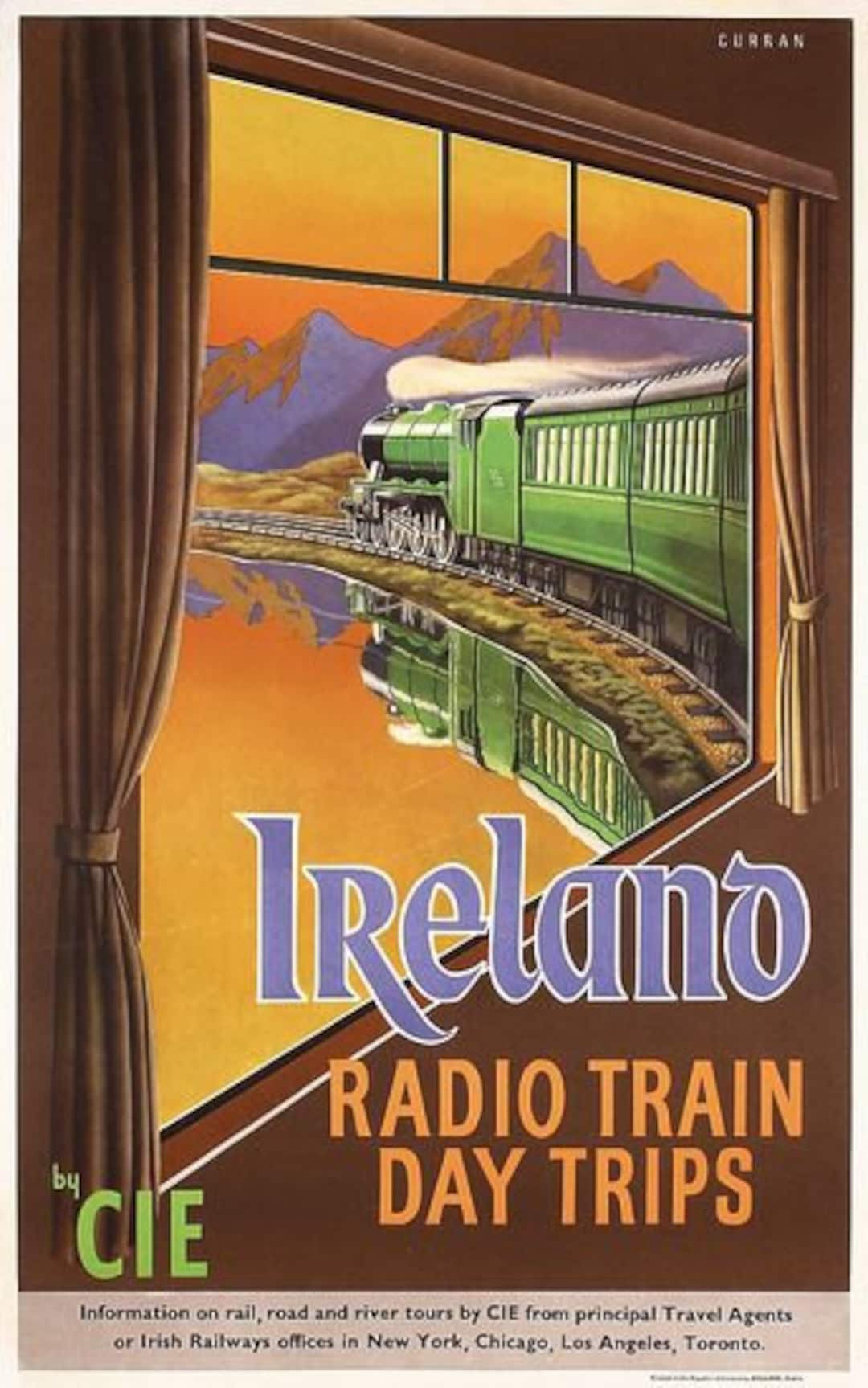Vintage Ireland by Train Tourism Poster 2 A3 Print - Etsy