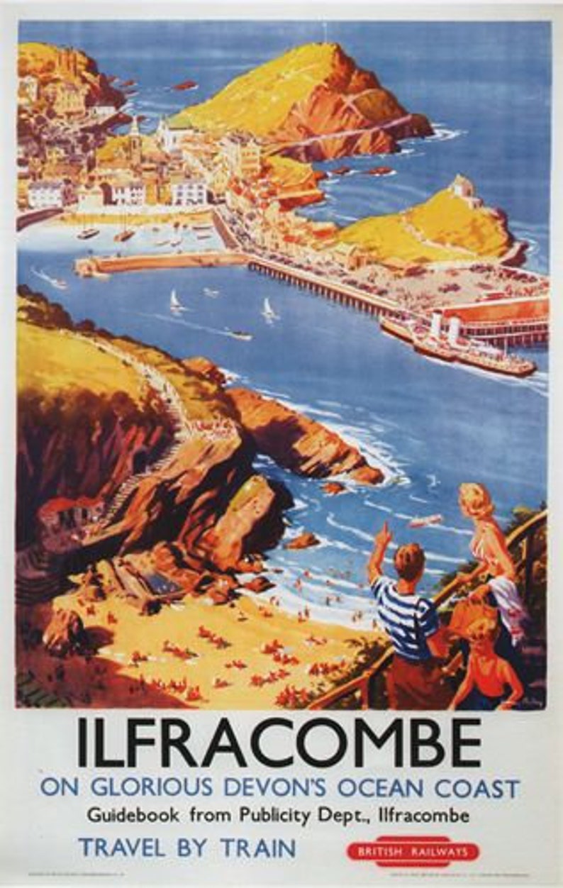 Vintage Ilfracombe Devon British Rail Railway Poster A3/A2/A1 | Etsy
