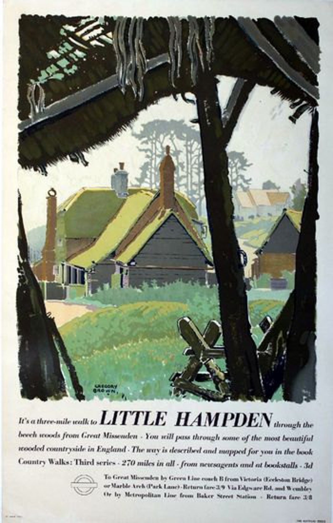Vintage Little Hampden UK Transport Poster A3 Print - Etsy