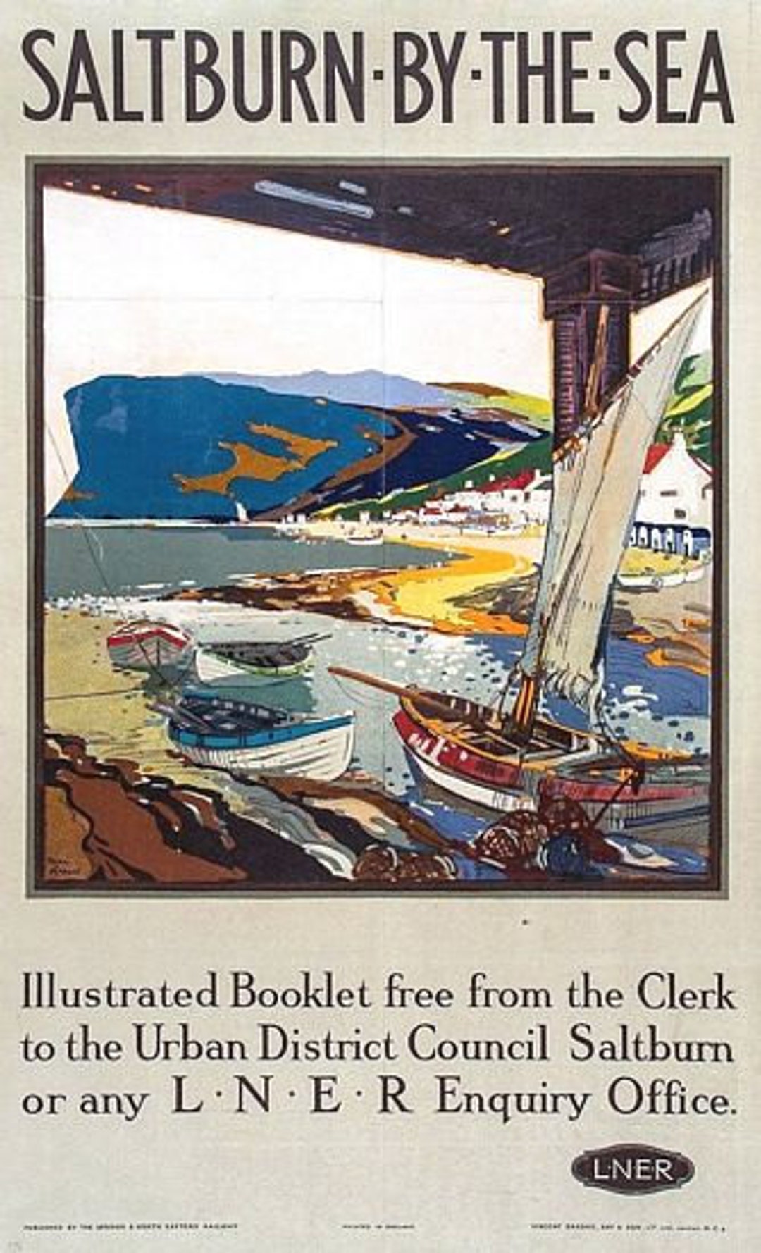 Vintage LNER Saltburn by the Sea Railway Poster A3 Print - Etsy UK