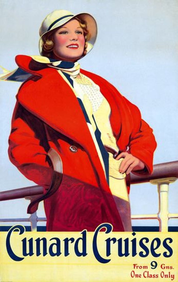 Vintage Cunard Cruises Poster A3 Print | Etsy