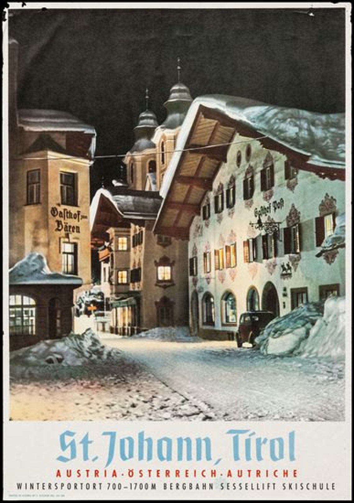 Vintage St Johann Tirol Austria Tourism Poster A3 Print | Etsy