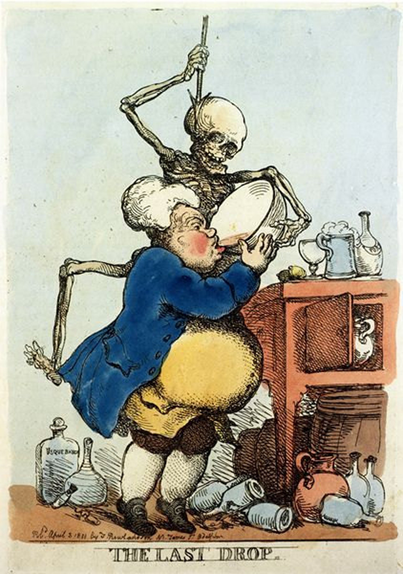 Vintage 18th Century British Political Satire "the Last Drop" Cartoon ...