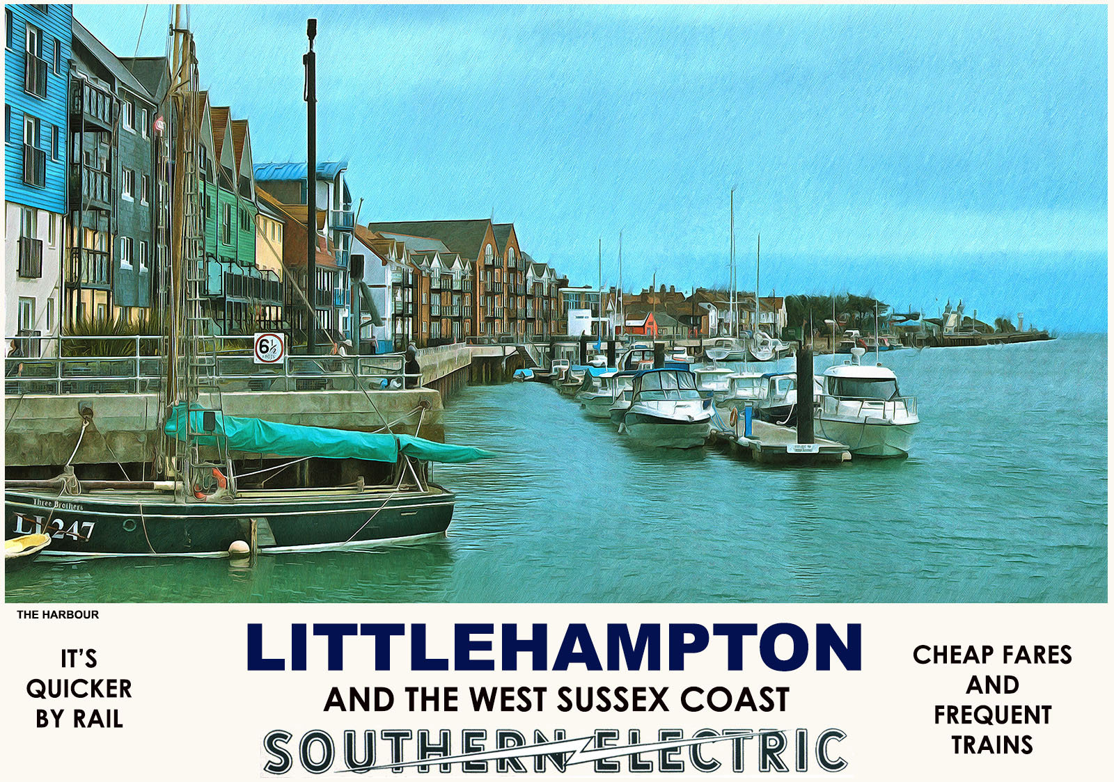 Vintage Style Railway Poster Littlehampton West Sussex A3/A2 Print ...