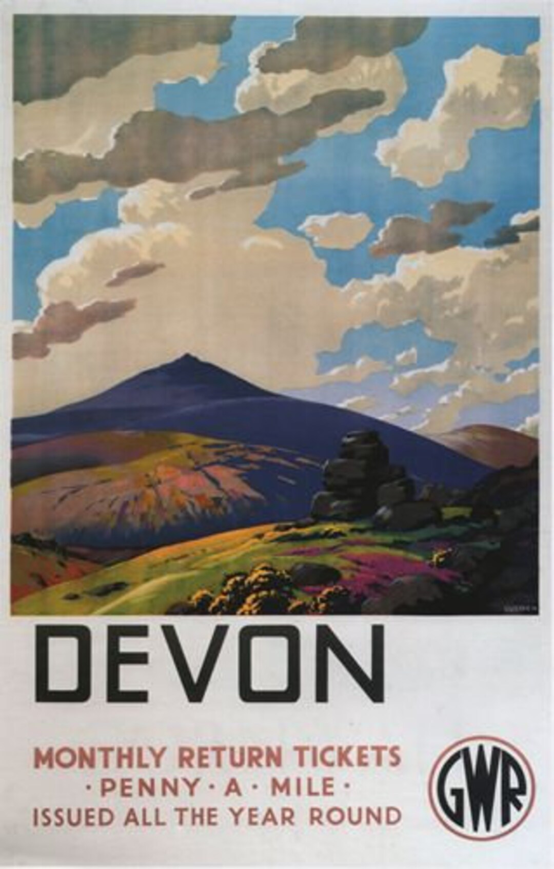 Vintage GWR Devon Railway Poster A3/A2/A1 Print - Etsy