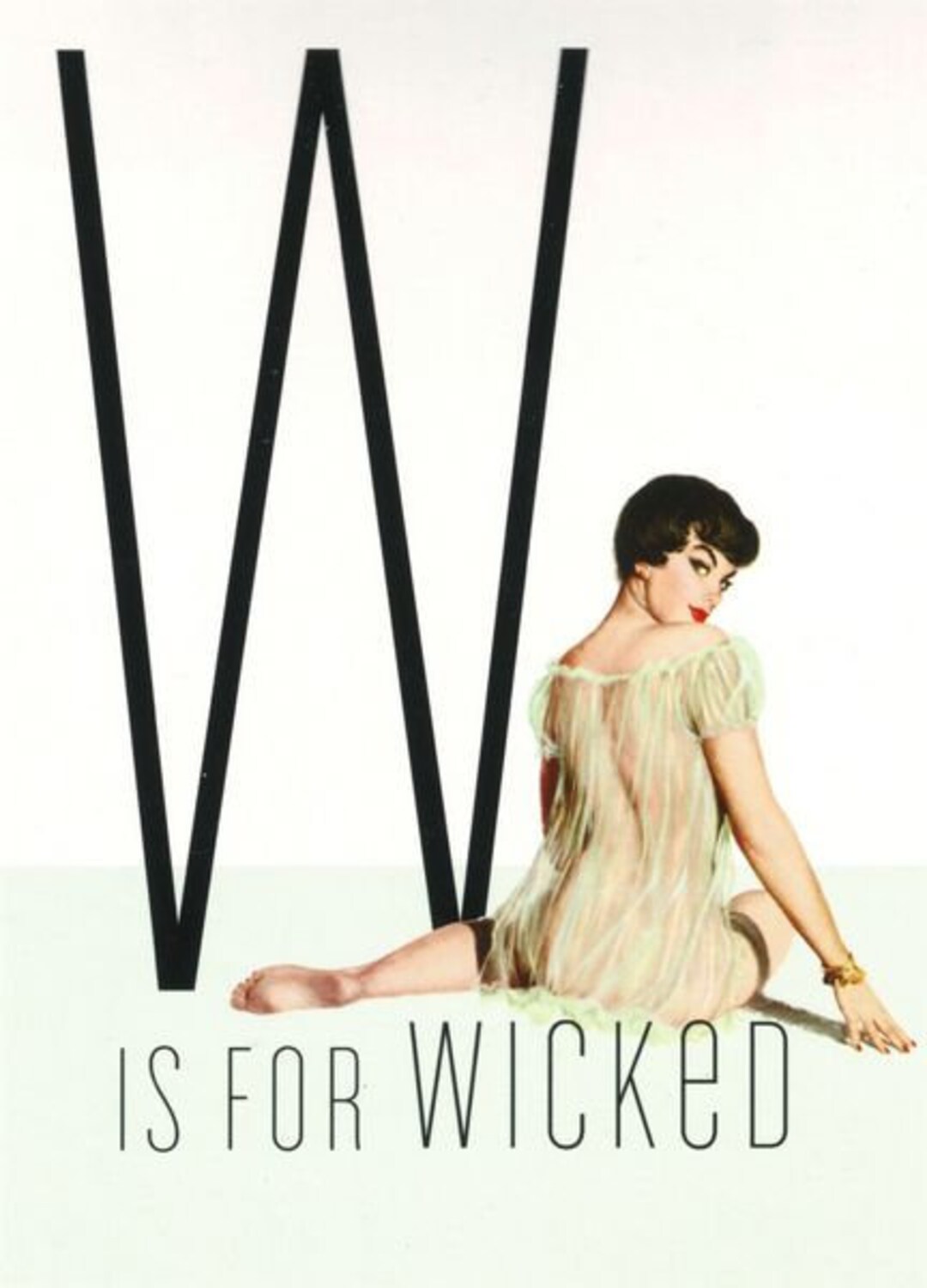 W is for Wicked Pin-up Girl Poster - Etsy