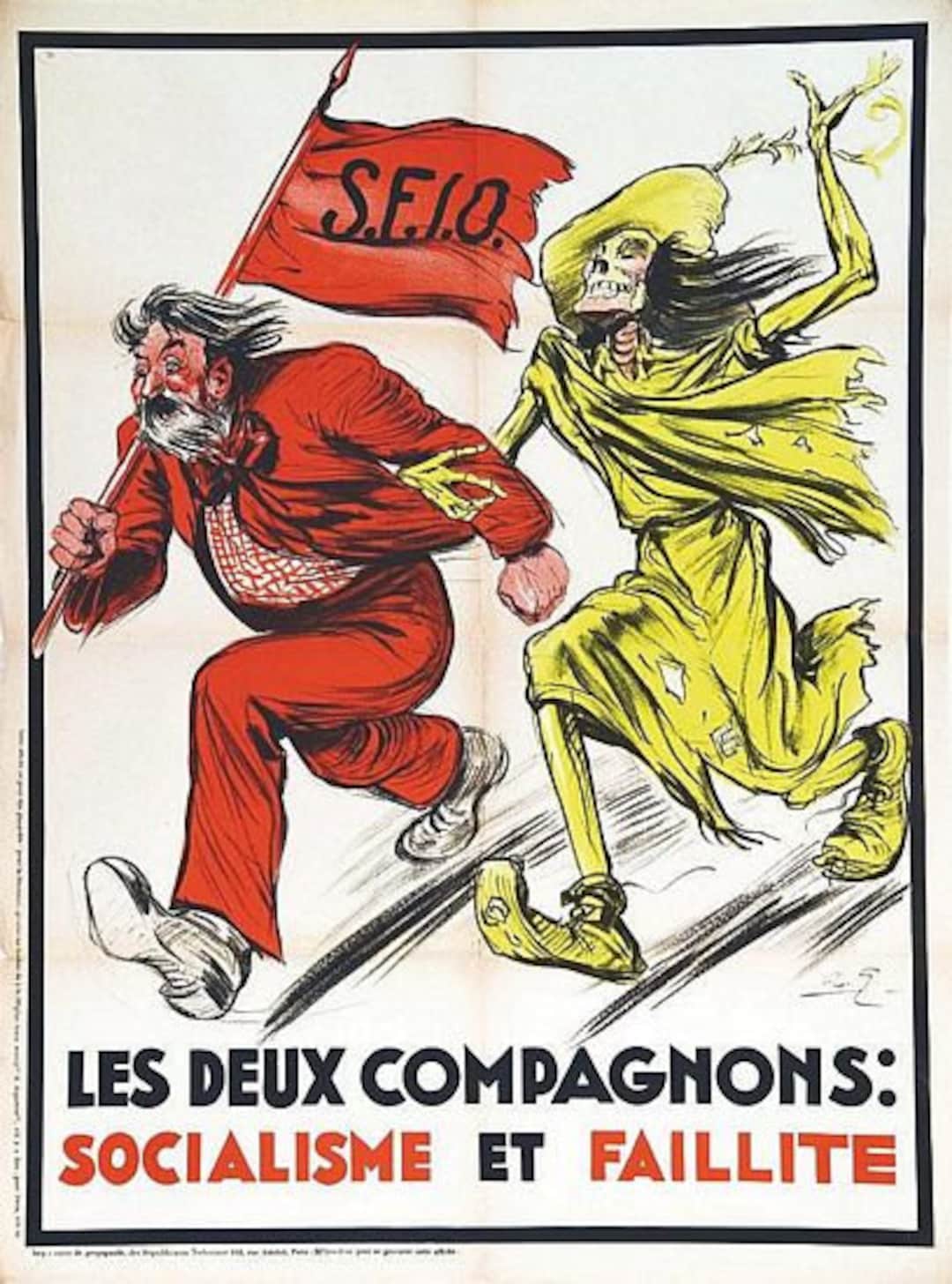 Vintage French Anti Socialism Propaganda Poster A3 Print - Etsy