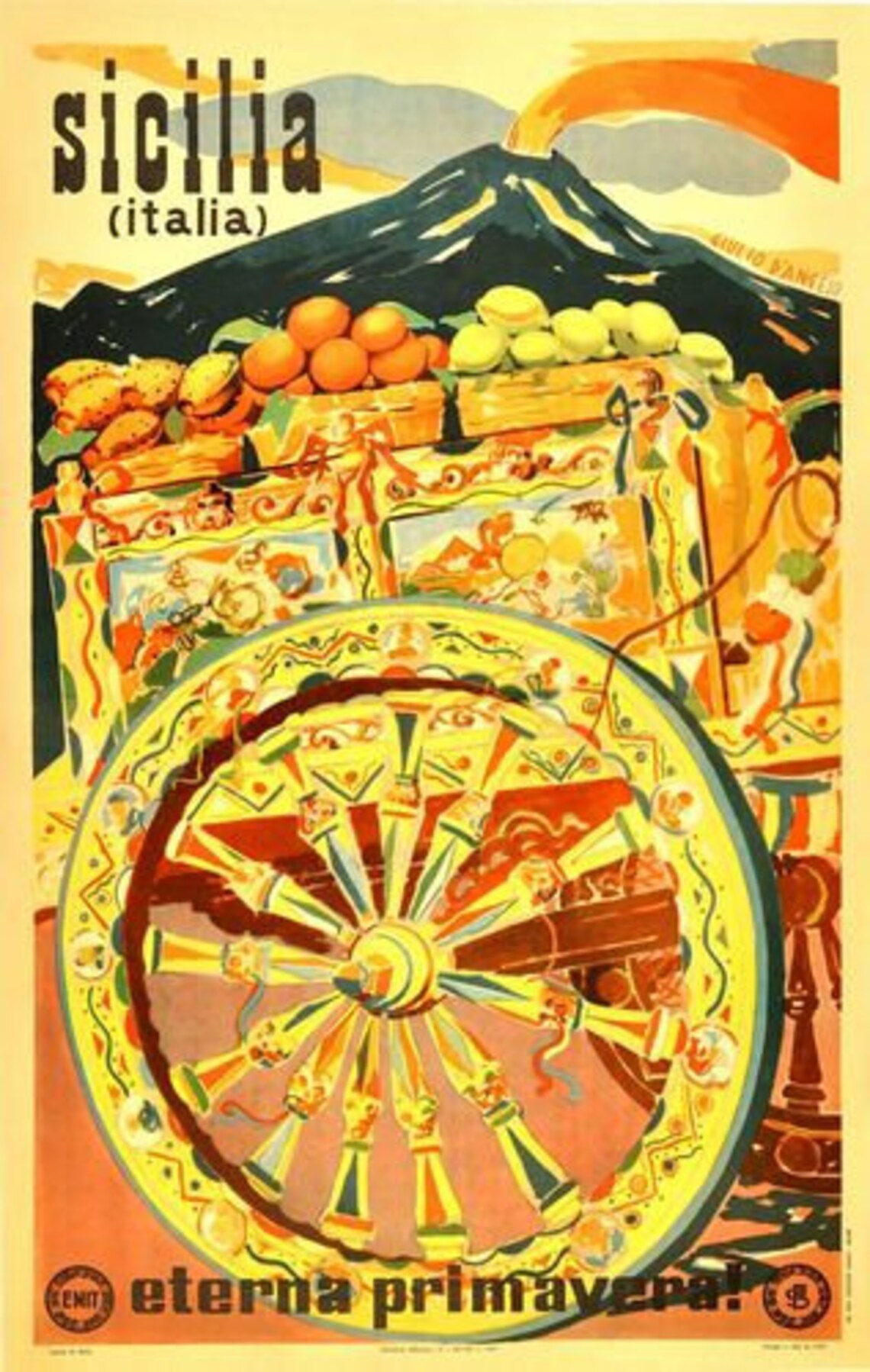 Vintage Sicily Tourism Poster A3 Print | Etsy UK