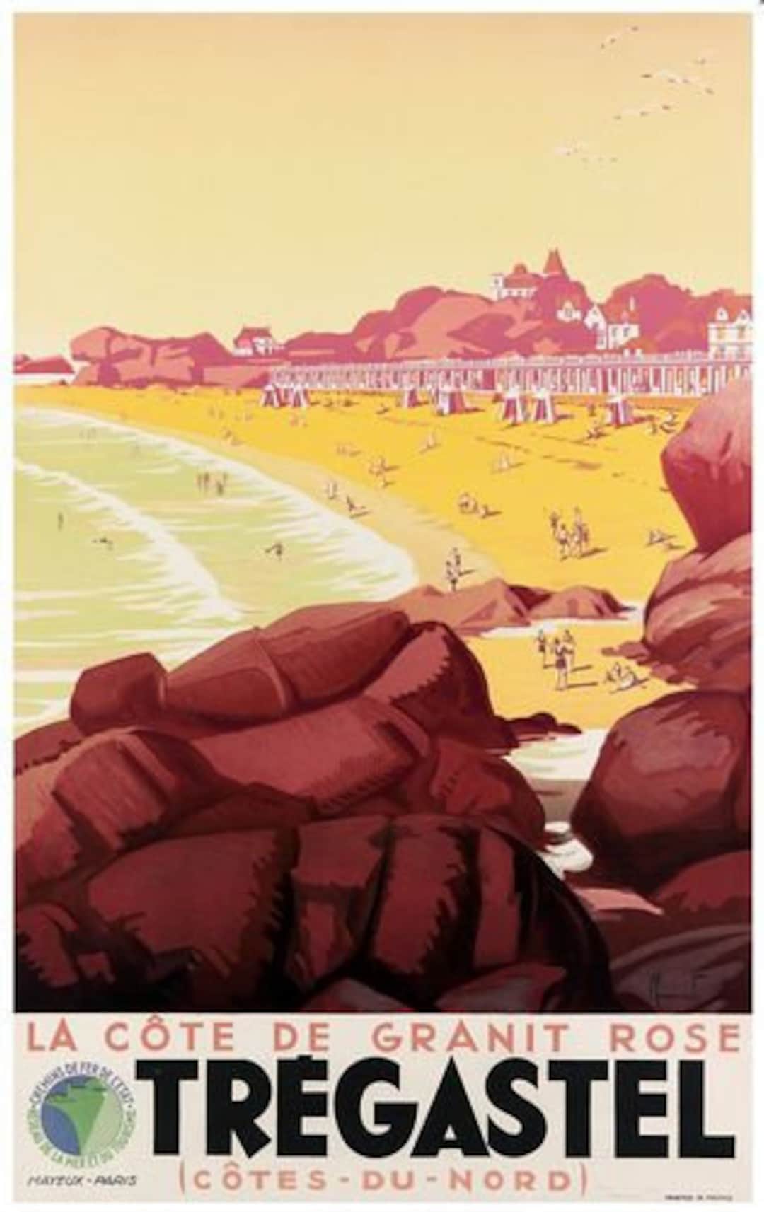 Vintage Tregastel French Tourism Poster A3 Print - Etsy