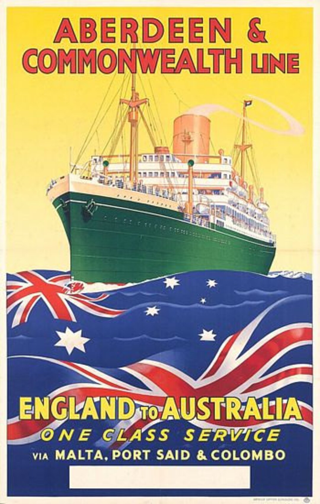Vintage Aberdeen Commonwealth Line Cruise Liner Poster 2 A3 Print - Etsy