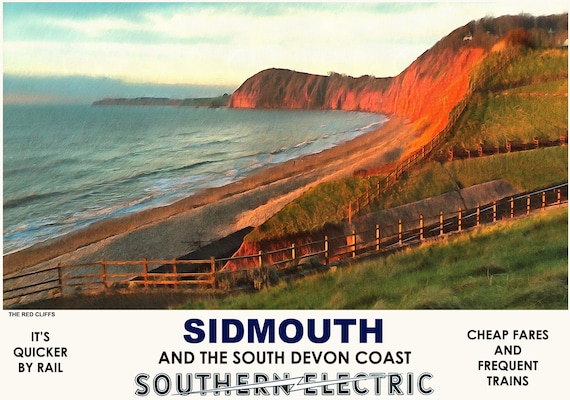 Vintage Style Railway Poster Sidmouth South Devon A3/A2 Print | Etsy