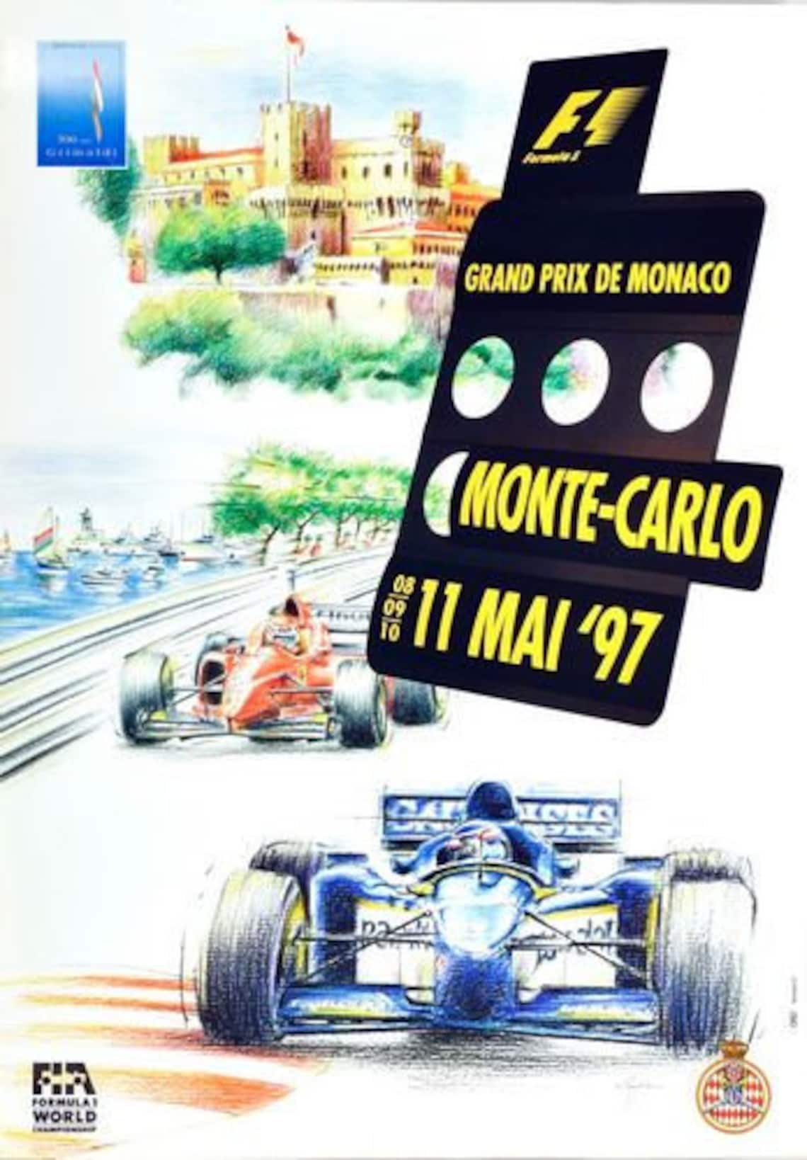 Vintage 1997 Monaco Grand Prix Poster A3 Print - Etsy