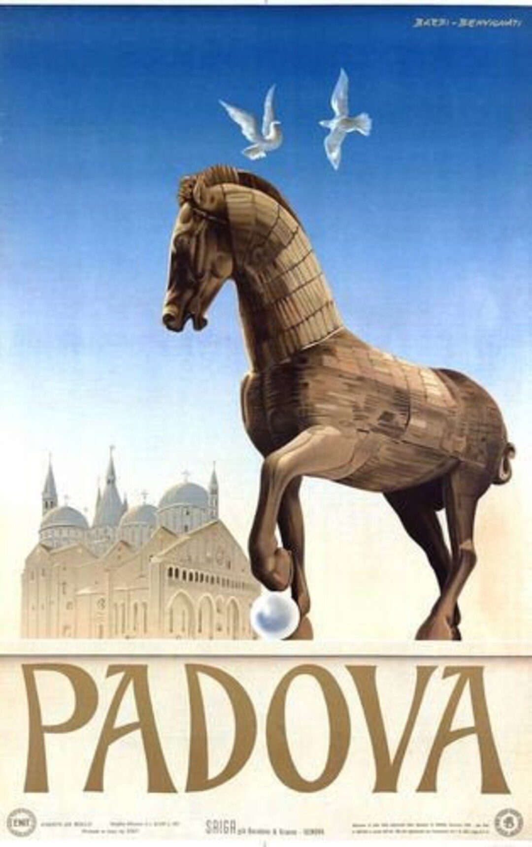 Vintage Padova Italy Tourism Poster A3 Print - Etsy